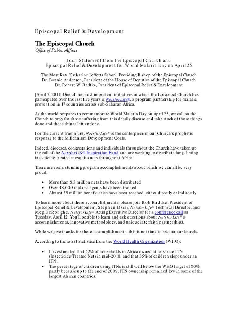 The Episcopal Church: Office of Public Affairs | PDF | Episcopal Church ...