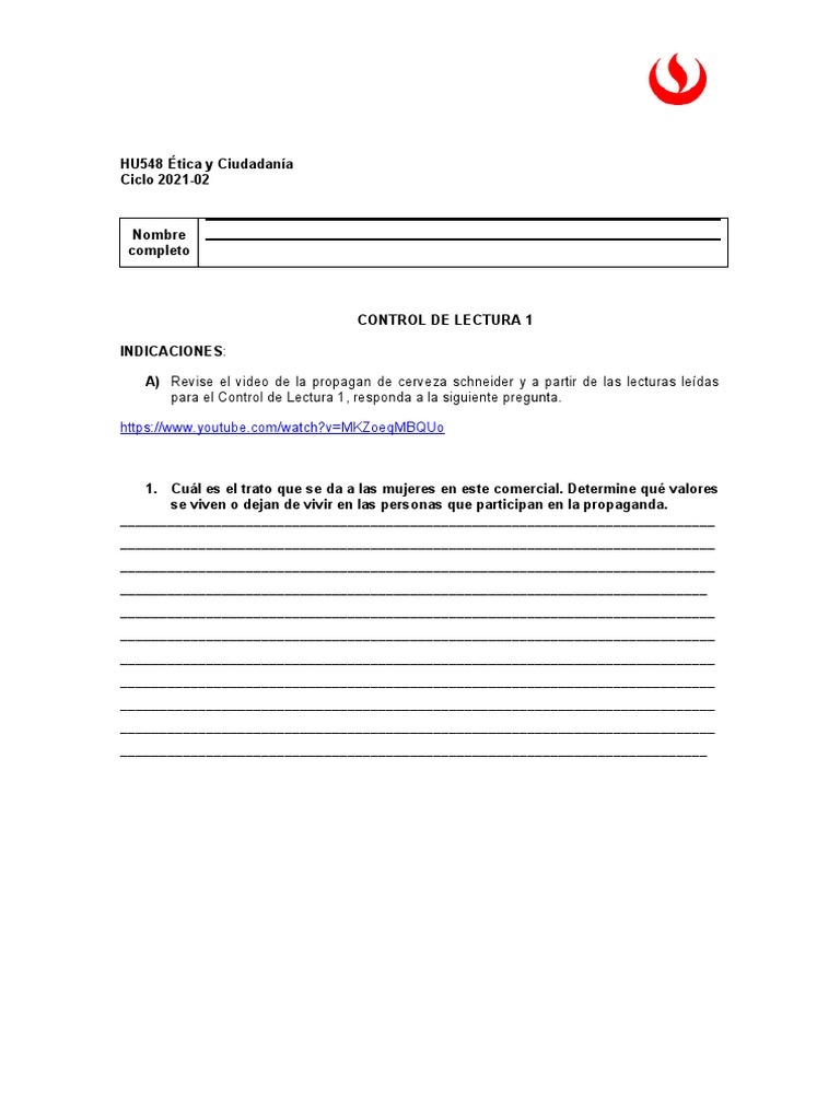 Control de Lectura 1 | PDF