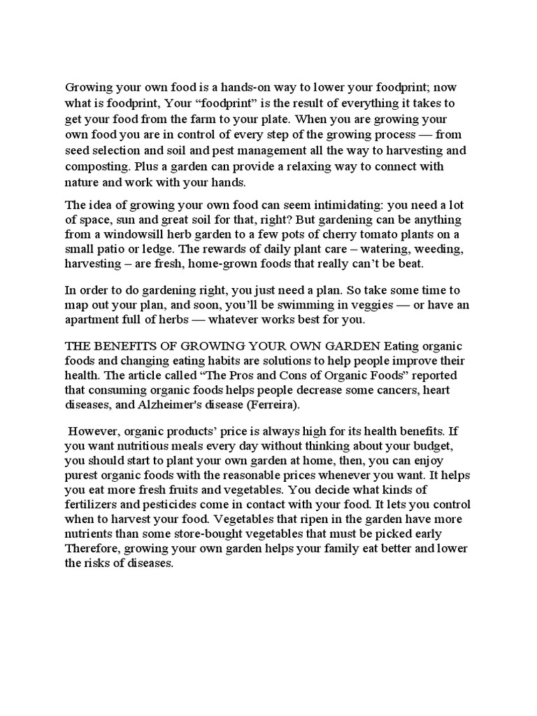 Grow Your Own Food | PDF