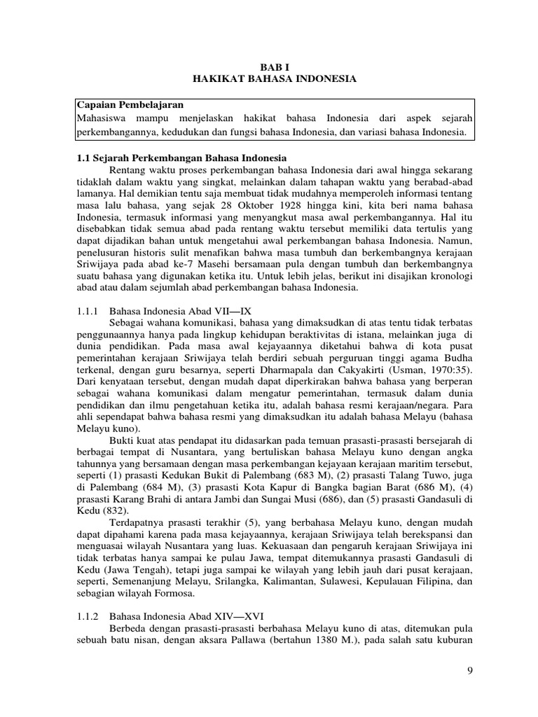 Hakikat Bahasa Indonesia | PDF | Klasik