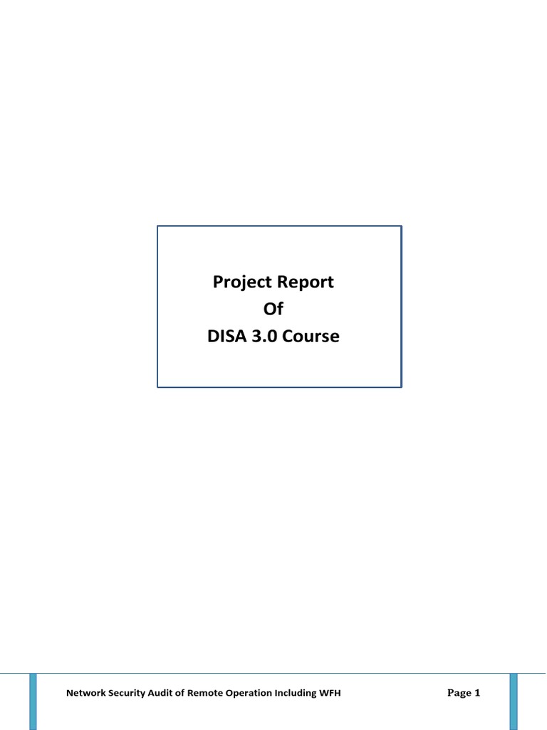 Project Report of DISA 3.0 Course: Network Security Audit of Remote ...