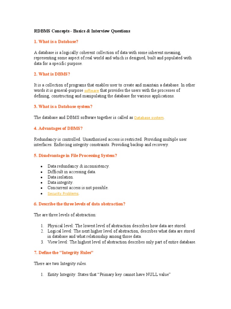 What Is A Database?: RDBMS Concepts - Basics & Interview Questions ...