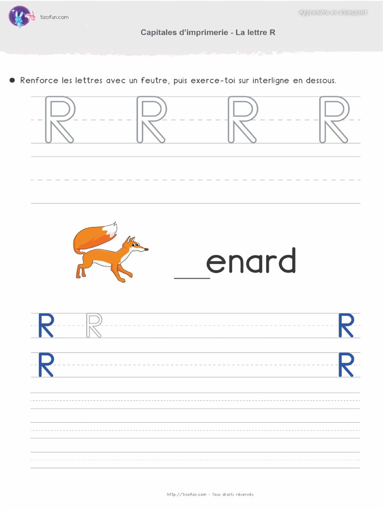 18 Fiche Maternelle Gs Feuille D Ecriture Alphabet Lettre R | PDF