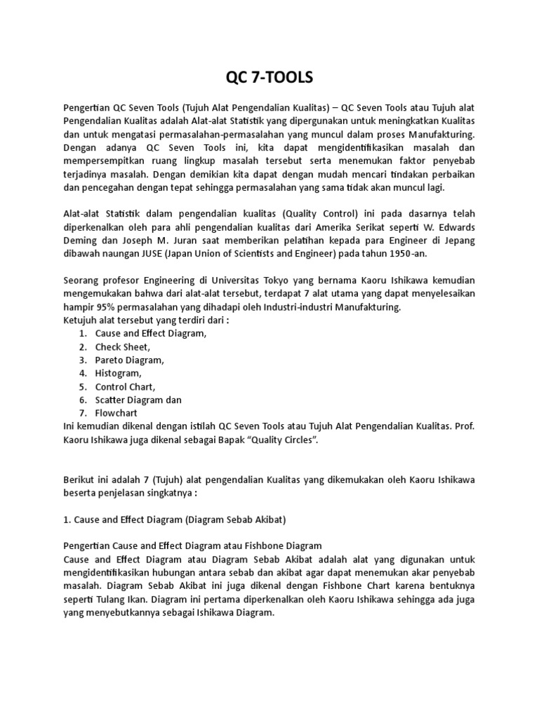 QC Seven Tools untuk Manufaktur | PDF | Karier & Perkembangan | Bisnis