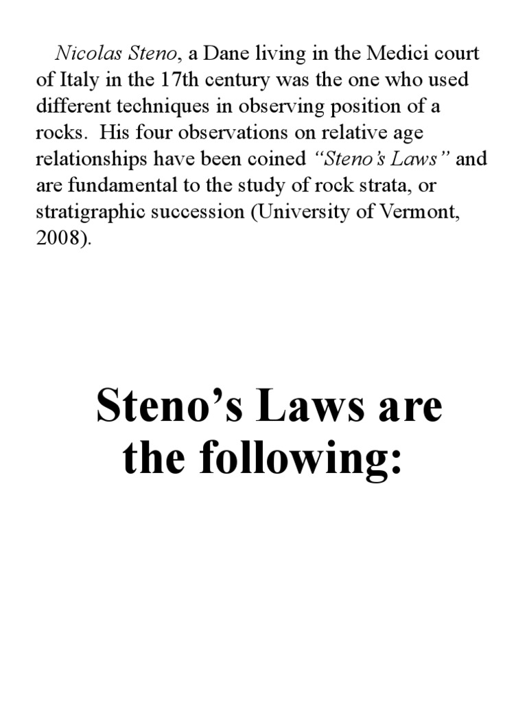 Steno's Laws of Stratigraphy | PDF