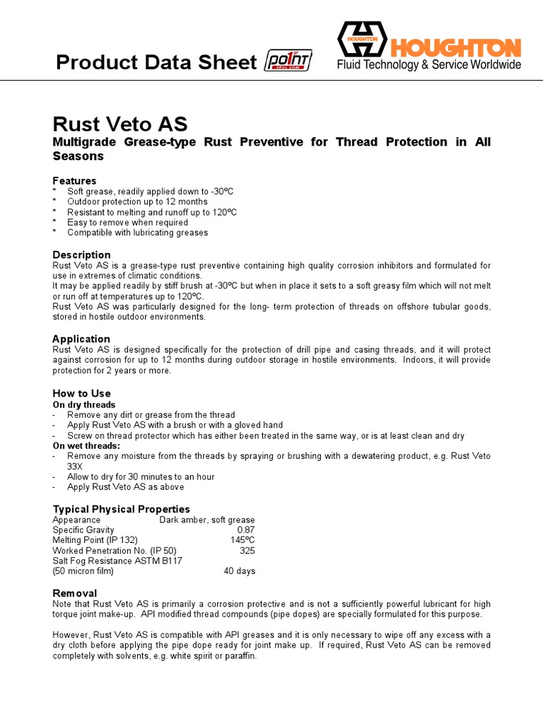 Product Data Sheet Rust Veto AS: Multigrade Grease-Type Rust Preventive ...