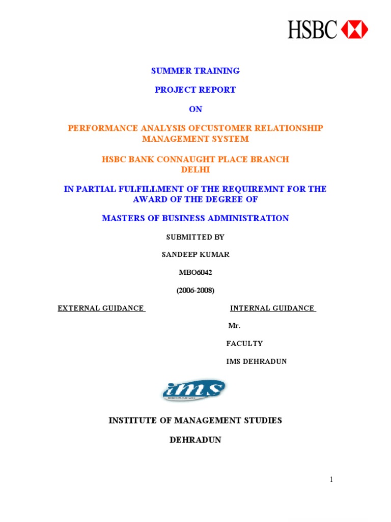 Performance Analysis of Customer Relationship Management System (HSBC ...