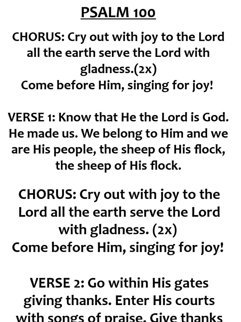 Psalm 100 | PDF