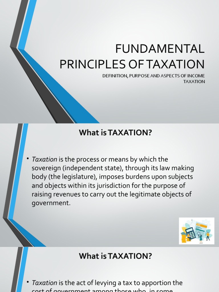 Definition, Aspects, Purpose of Income Taxation | PDF | Taxes | State ...