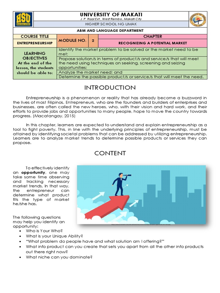 Entrep - Module-2 | PDF | Marketing | Entrepreneurship