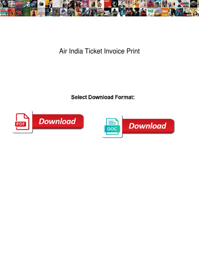 Air India Ticket Invoice Print | PDF | Invoice | Ticket (Admission)