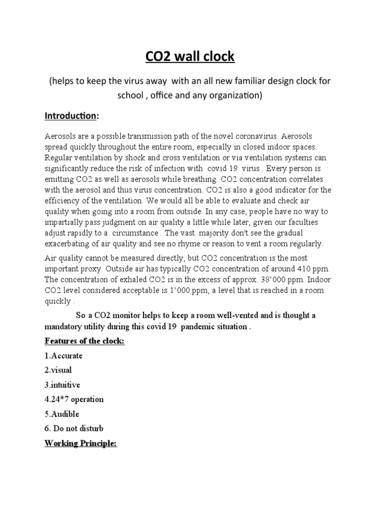 CO2 Wall Clock | PDF | Carbon Dioxide | Ventilation (Architecture)