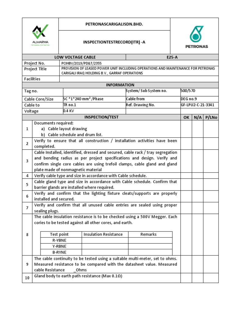 Low Voltage Cable - Itr A | PDF | Electrical Resistance And Conductance ...