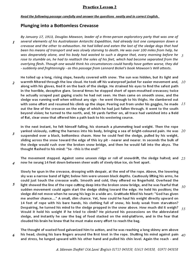 O/A Level English Comprehension | PDF