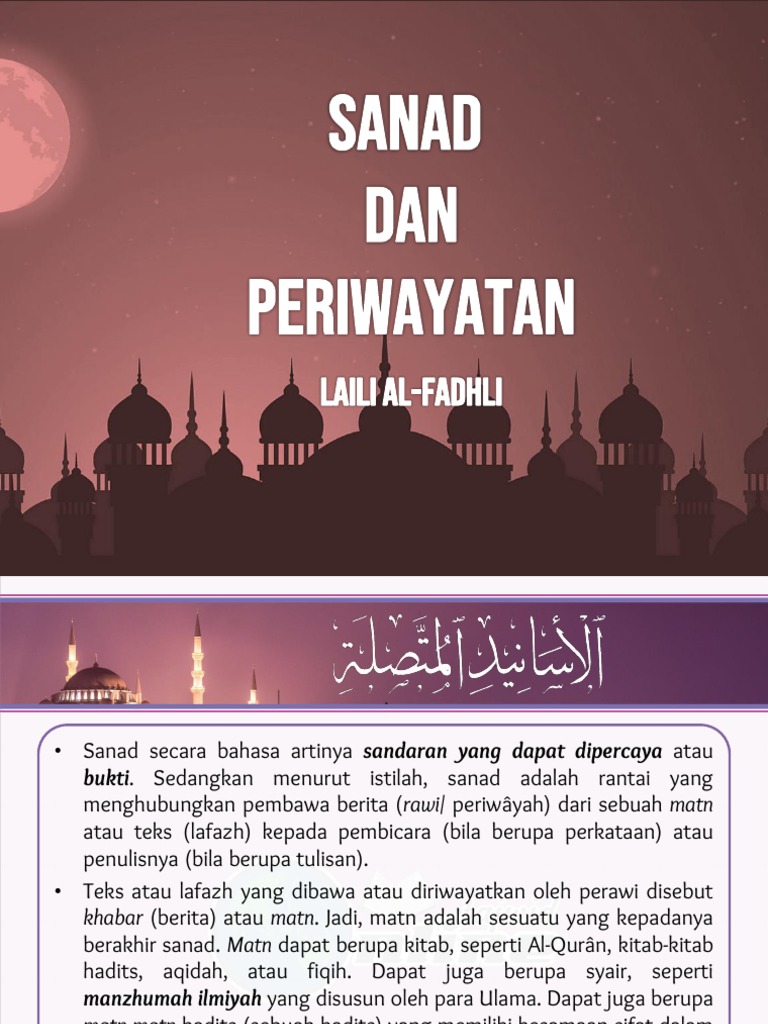 004 Penjelasan Sanad Dan Periwayatan | PDF | Seni & Disiplin Bahasa