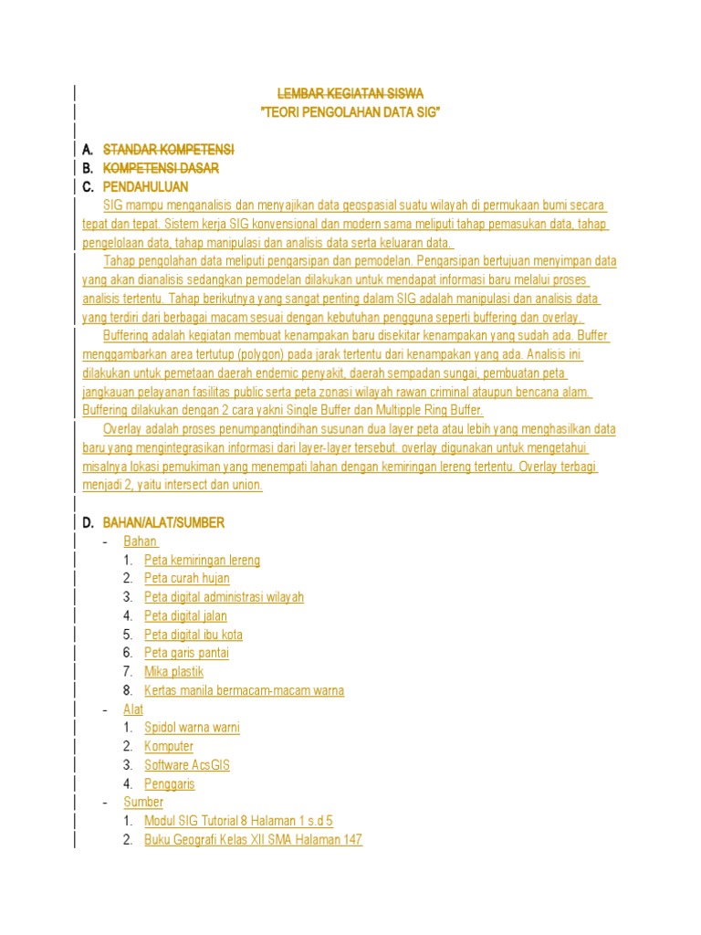 LKPD Kelas X Bab 2 - Pengenalan SIG - Hardiyanti U | PDF