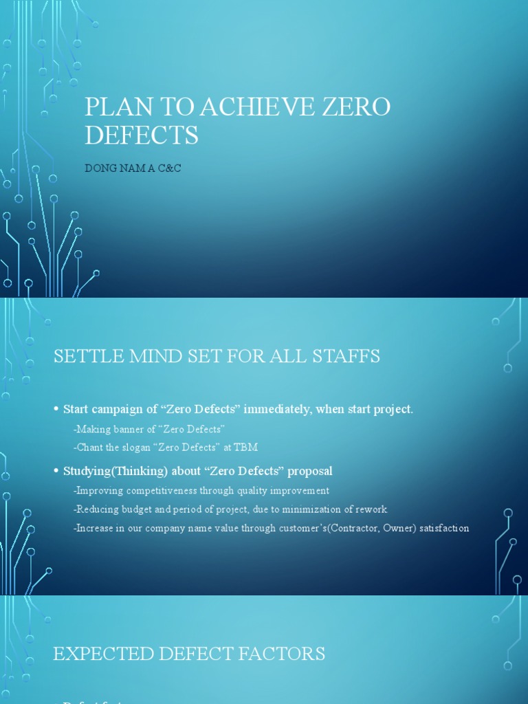Plan To Achieve Zero Defects | PDF