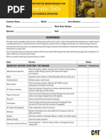 Quarterly Extruder Performance Checklist: Control Panel Barrel Heaters ...