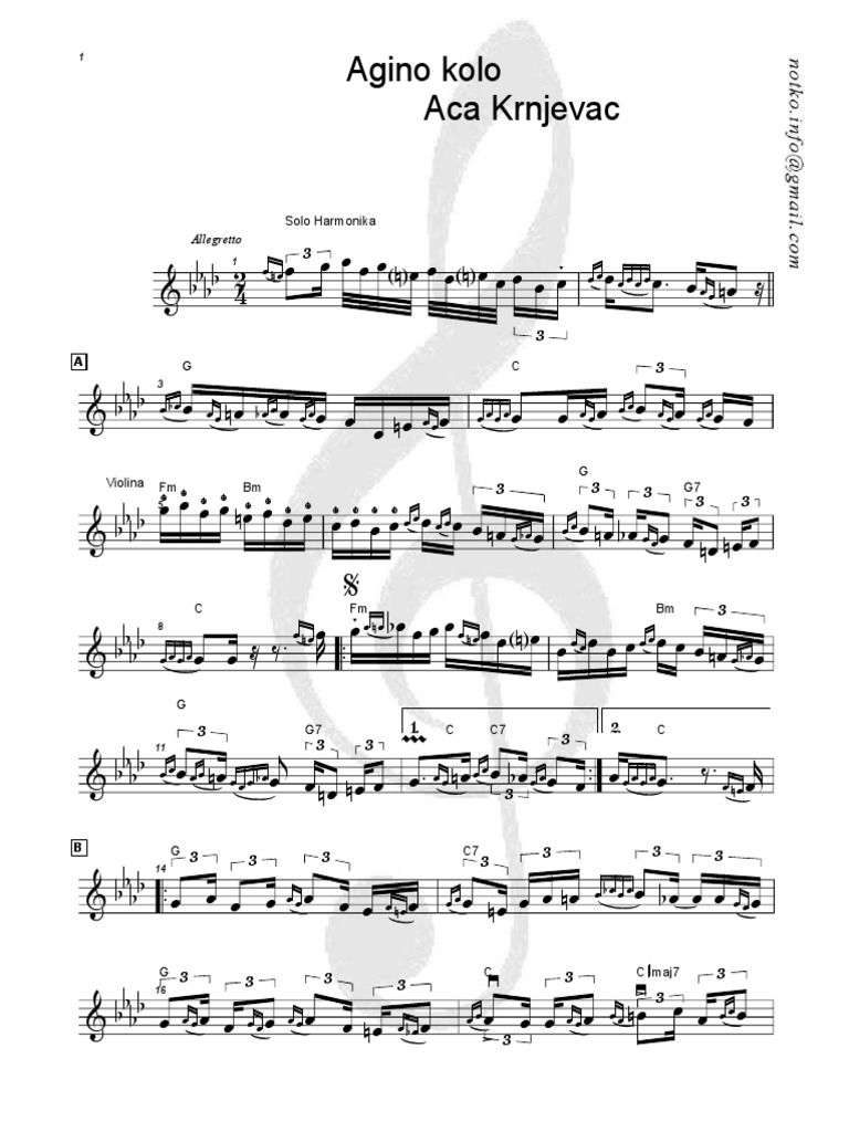 Agino Kolo Aca Krnjevac | PDF | Formes musicales | Compositions musicales