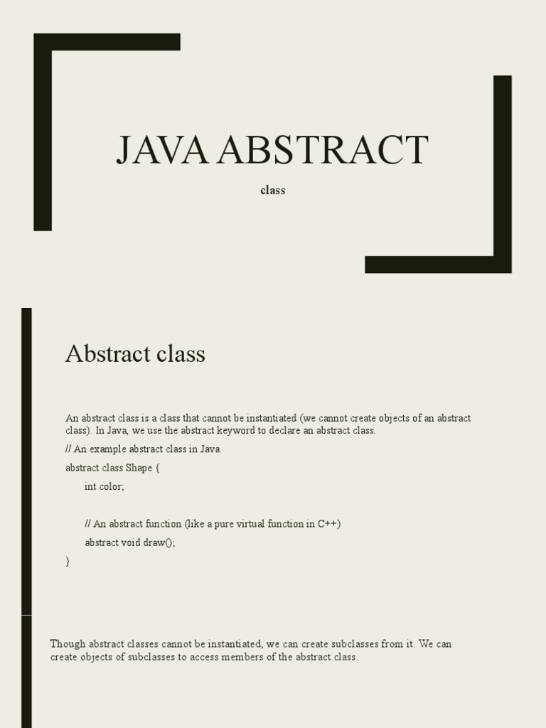 Java Abstract Class | PDF