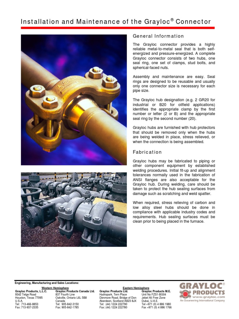 Grayloc Installation and Maintenance Bulletin Rev. J | PDF | Electrical ...