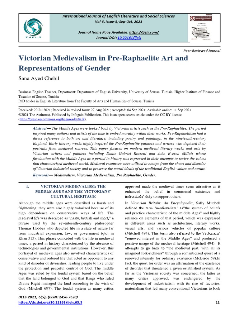 Victorian Medievalism in Pre-Raphaelite Art and Representations of ...