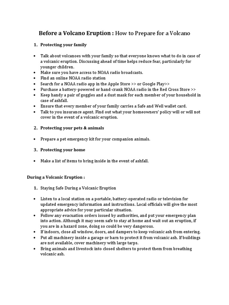 Volcano Eruption Safety Guide | PDF | Volcanic Ash | Volcano