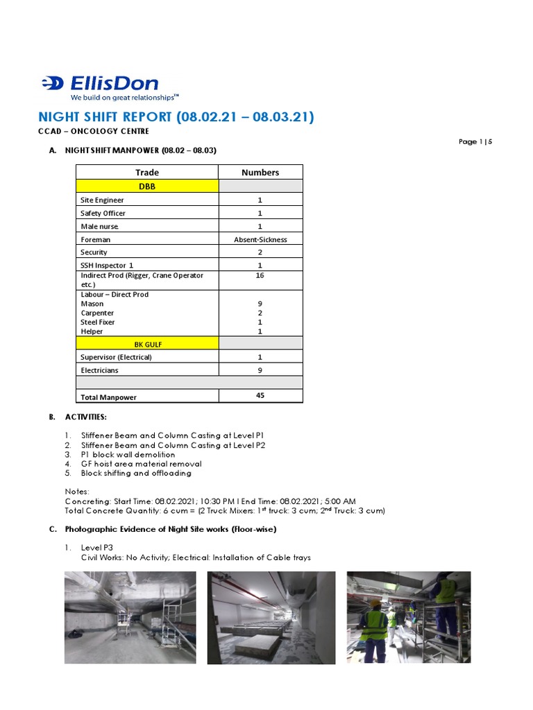 Night Shift Report: CCAD Oncology 08/02-08/03 | PDF | Building ...