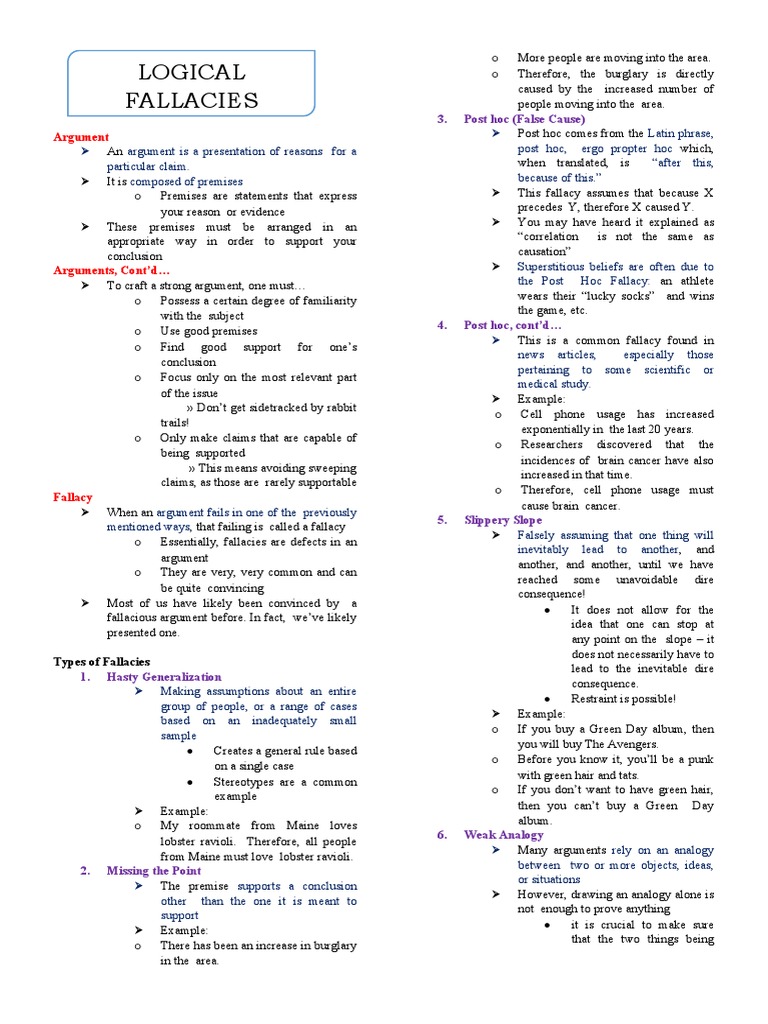 Contemporary World Logical Fallacies | PDF | Fallacy | Argument