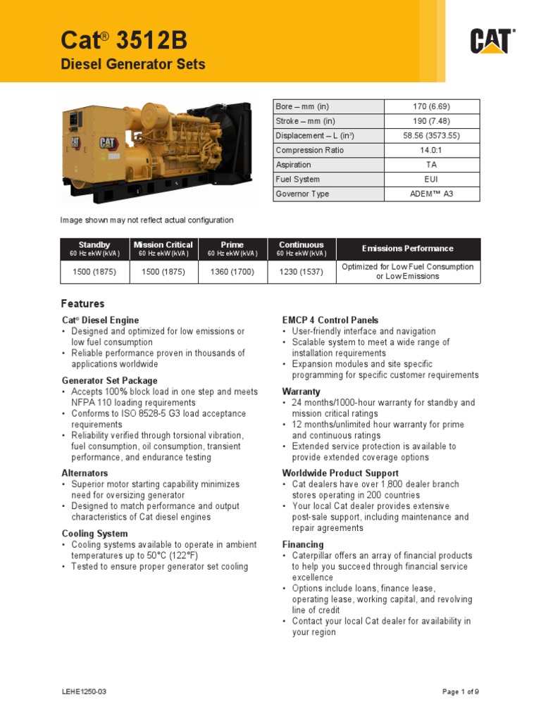 Cat 3512B: Diesel Generator Sets | PDF | Radiator | Coolant
