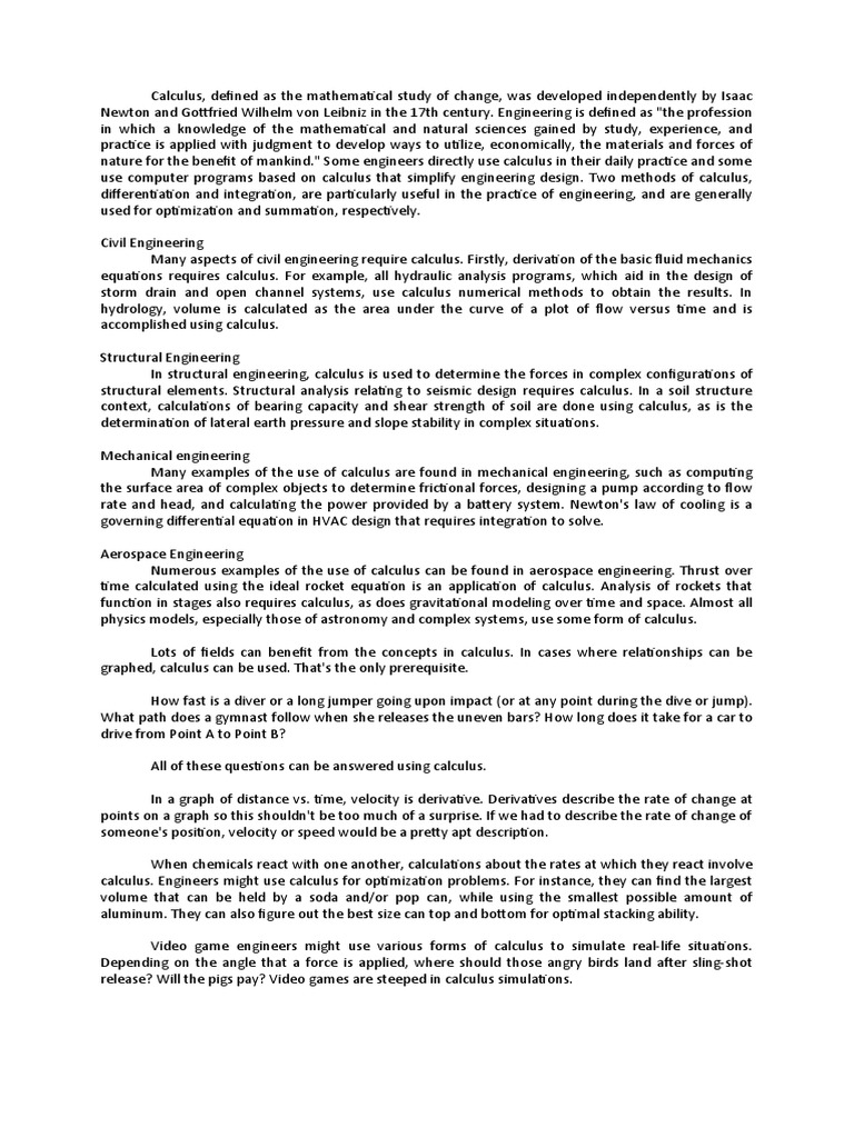 Application of Calculus | PDF | Calculus | Integral