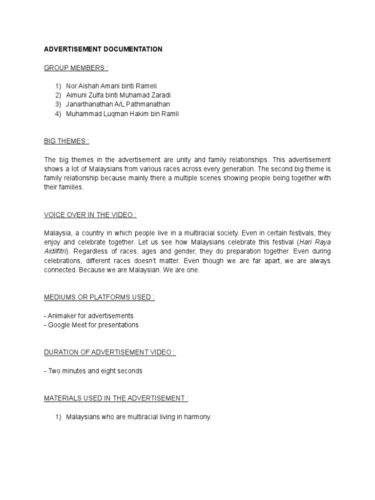 Documentation Ads Example | PDF | Malaysia