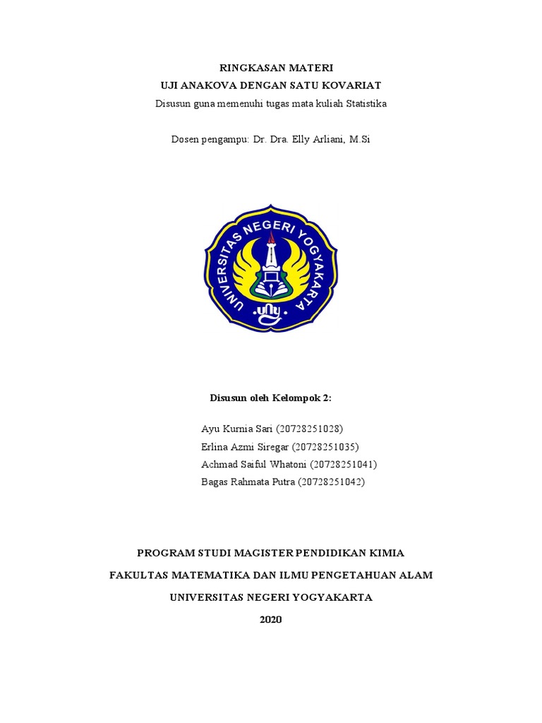 Kelompok 2 - Ankova Dengan Satu Kovariat | PDF