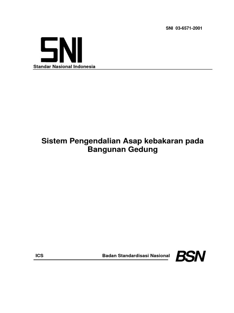 SNI 03-6571-2001 Sistem Pengendalian Asap | PDF