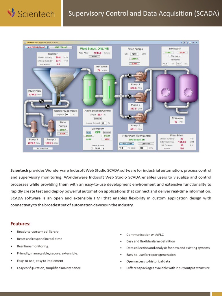 Supervisory Control and Data Acquisition (SCADA) : Features | PDF | Scada | Programmable Logic ...
