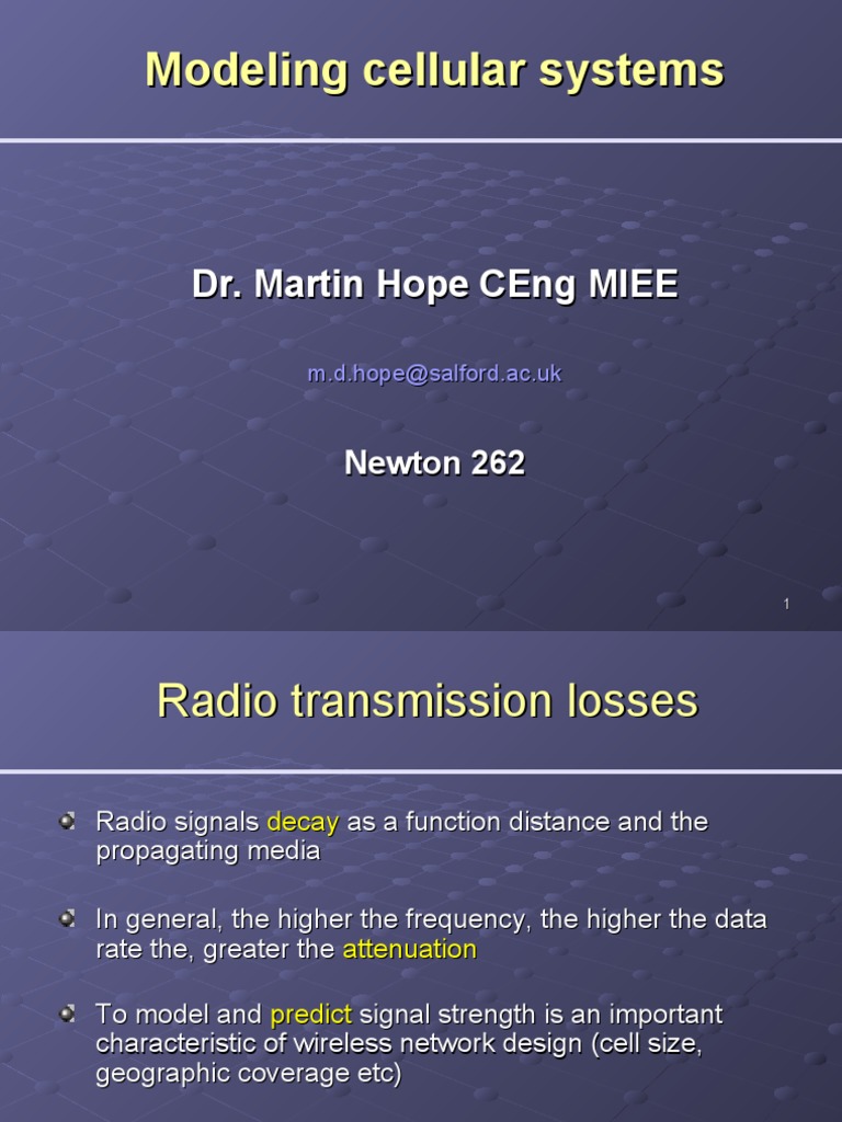 Lecture 4 - Modeling Cellular Systems | PDF | Information And Communications Technology | Waves