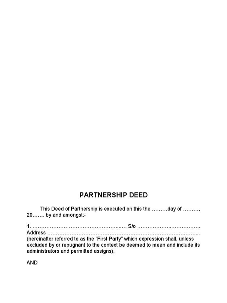 Partnership Deed | Download Free PDF | Partnership | Interest