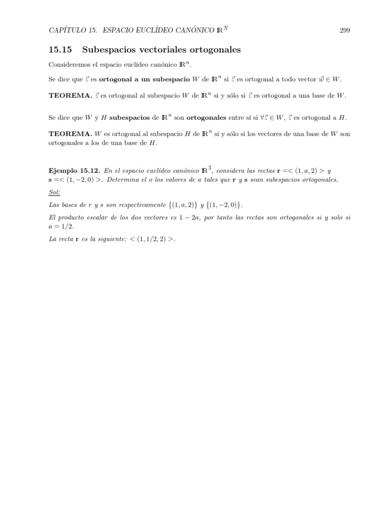 Algebra Vectorial - Teoremas y Ejercicios | PDF | Ortogonalidad | Base (álgebra lineal)