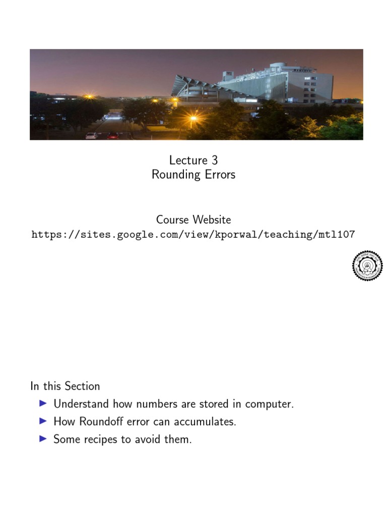 Rounding Errors: Course Website | PDF | Rounding | Area