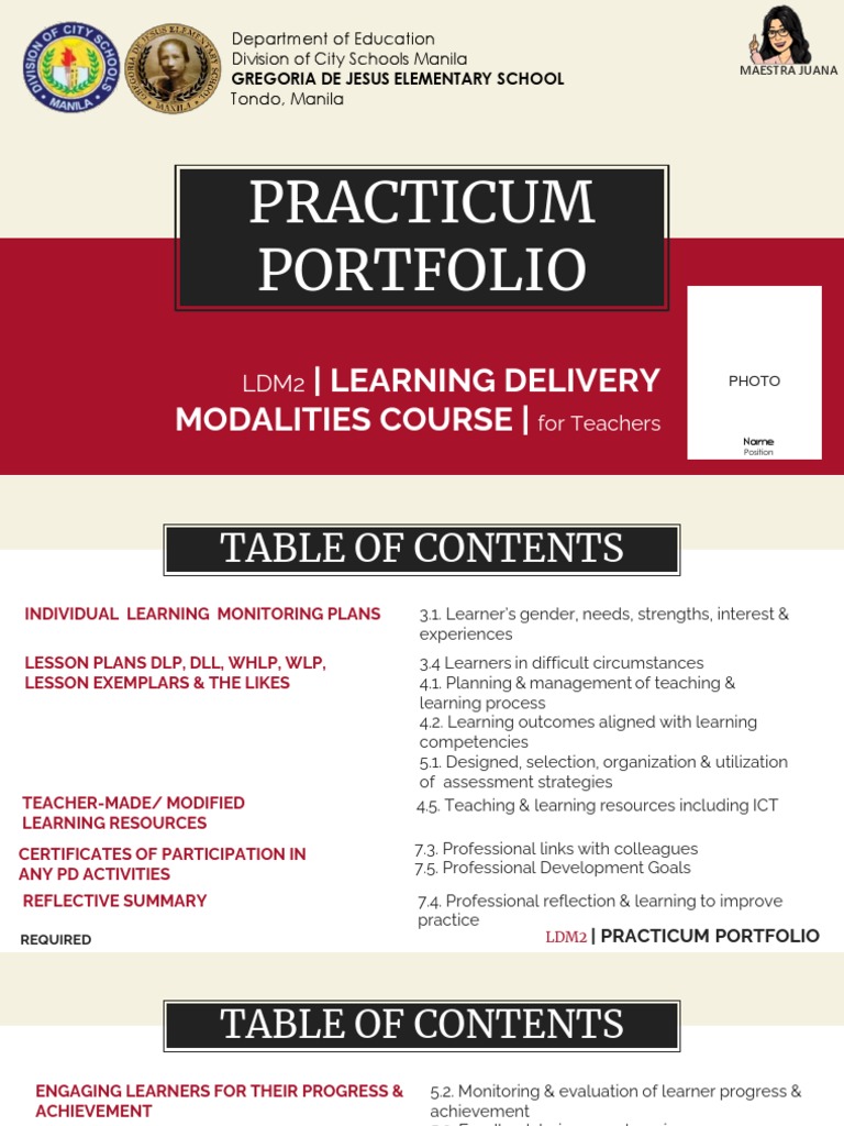 LDM2 Practicum Portfolio for Teachers | PDF | Learning | Lesson Plan