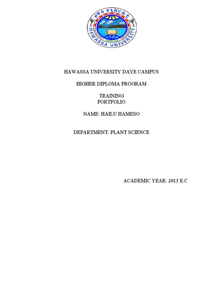 Hawassa University Daye Campus Higher Diploma Training Portfolio | PDF ...