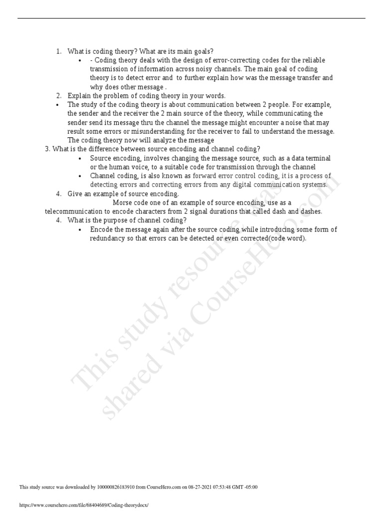 Coding Theory | PDF | Error Detection And Correction | Code Coding Theory | PDF | Error Detection And Correction | Code