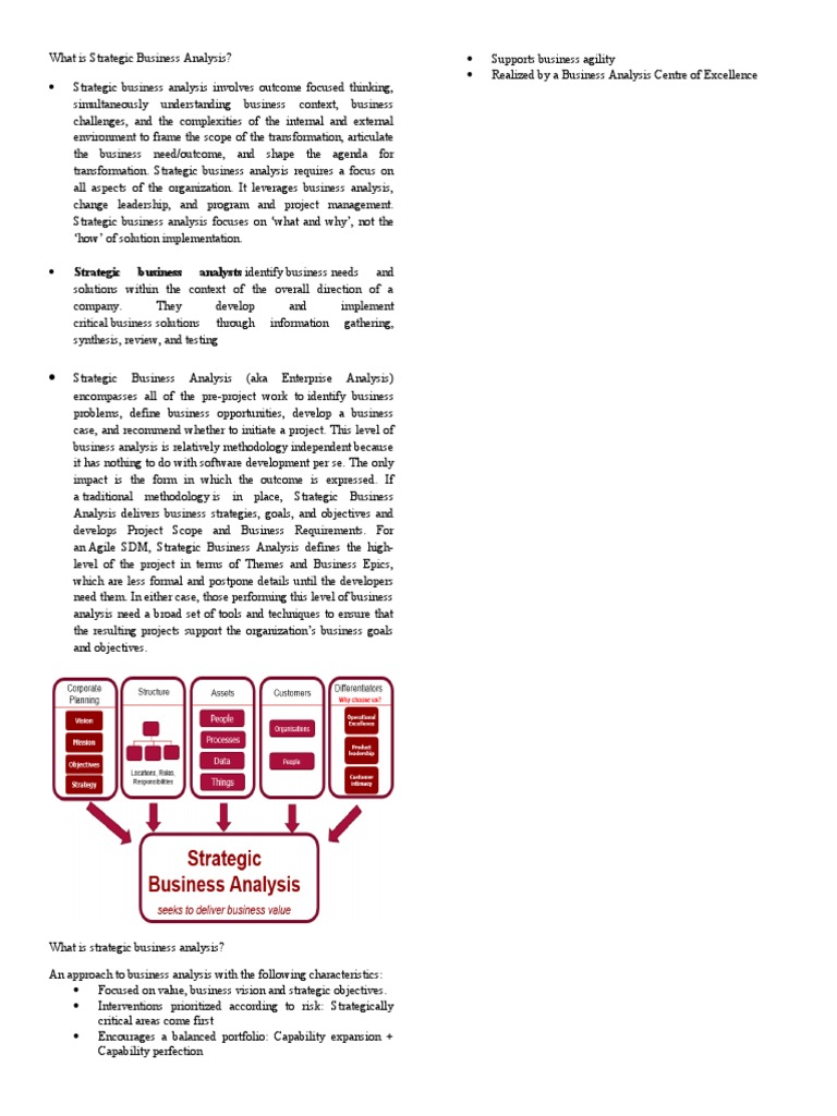 Strategic Business Analysis Overview | PDF | Business Analysis | Economies