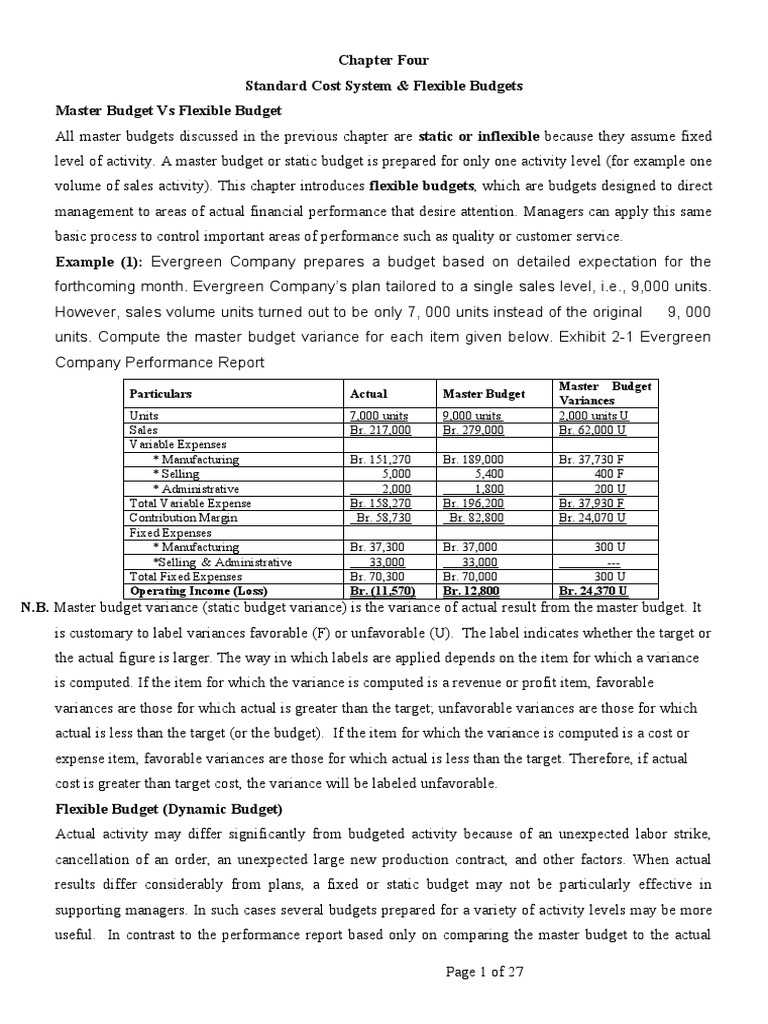Flexible Budgets&Standard Cost System | PDF | Variance | Labour Economics
