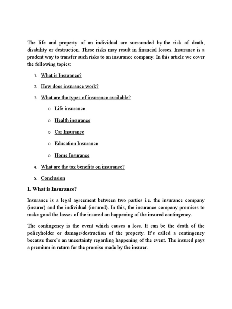 Importance or Advantages of Insurance To Society | PDF | Insurance ...