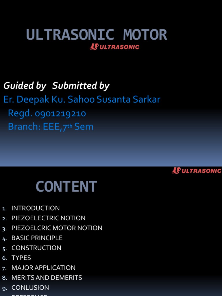 Overview of Ultrasonic Motors | PDF | Electric Motor | Piezoelectricity