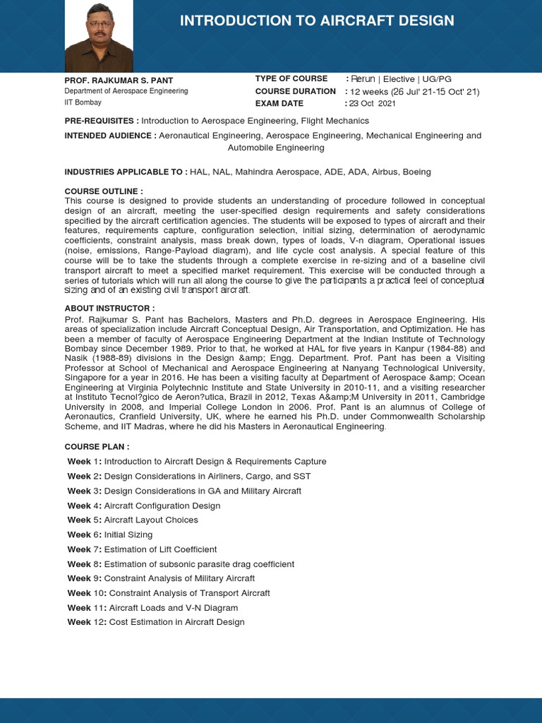 Introduction To Aircraft Design: Rerun 26 1 15 1 | PDF | Aerospace ...