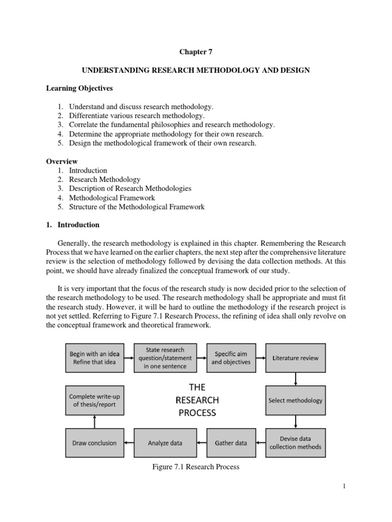 Chapter 7 - Understanding Research Methodology | PDF | Sampling (Statistics) | Experiment