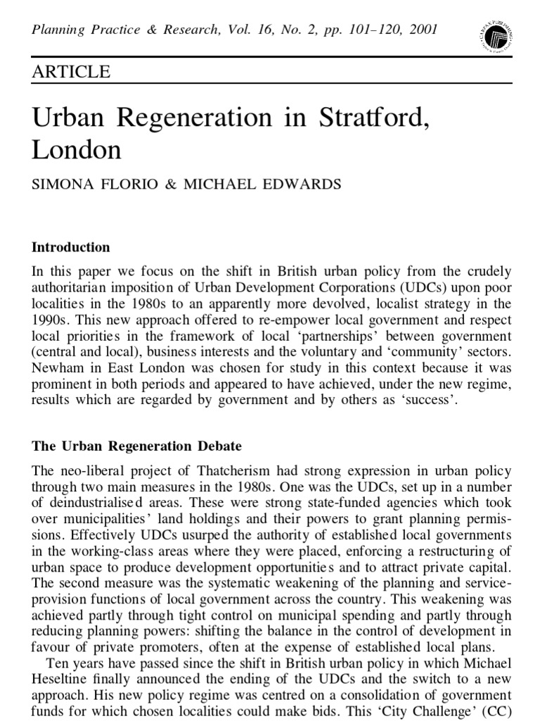 Urban Regeneration in Stratford London | PDF | Economies | Business