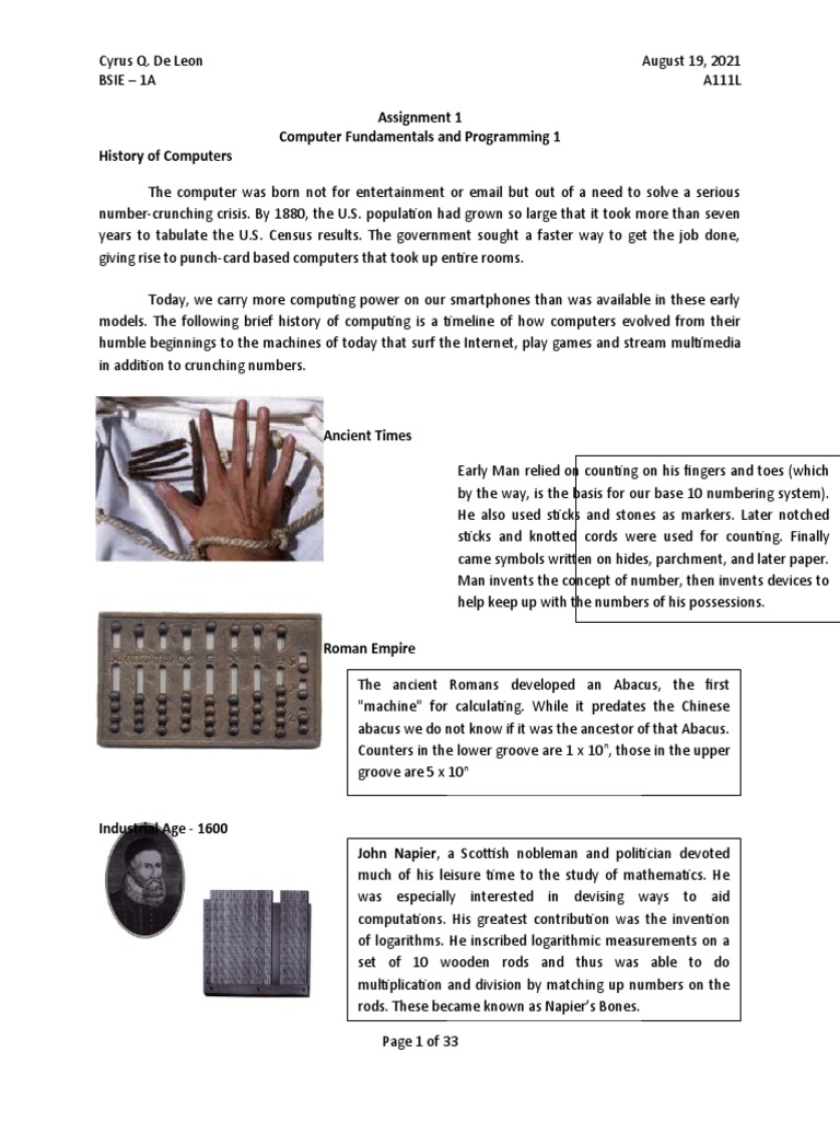 De Leon, Cyrus Q. BSIE 1A, Assignment 1 | PDF | Compact Disc | Dvd